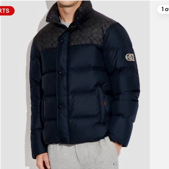 Coach | Jackets & Coats | Coach Mens Graphite And Navy Puffer Jacket ...